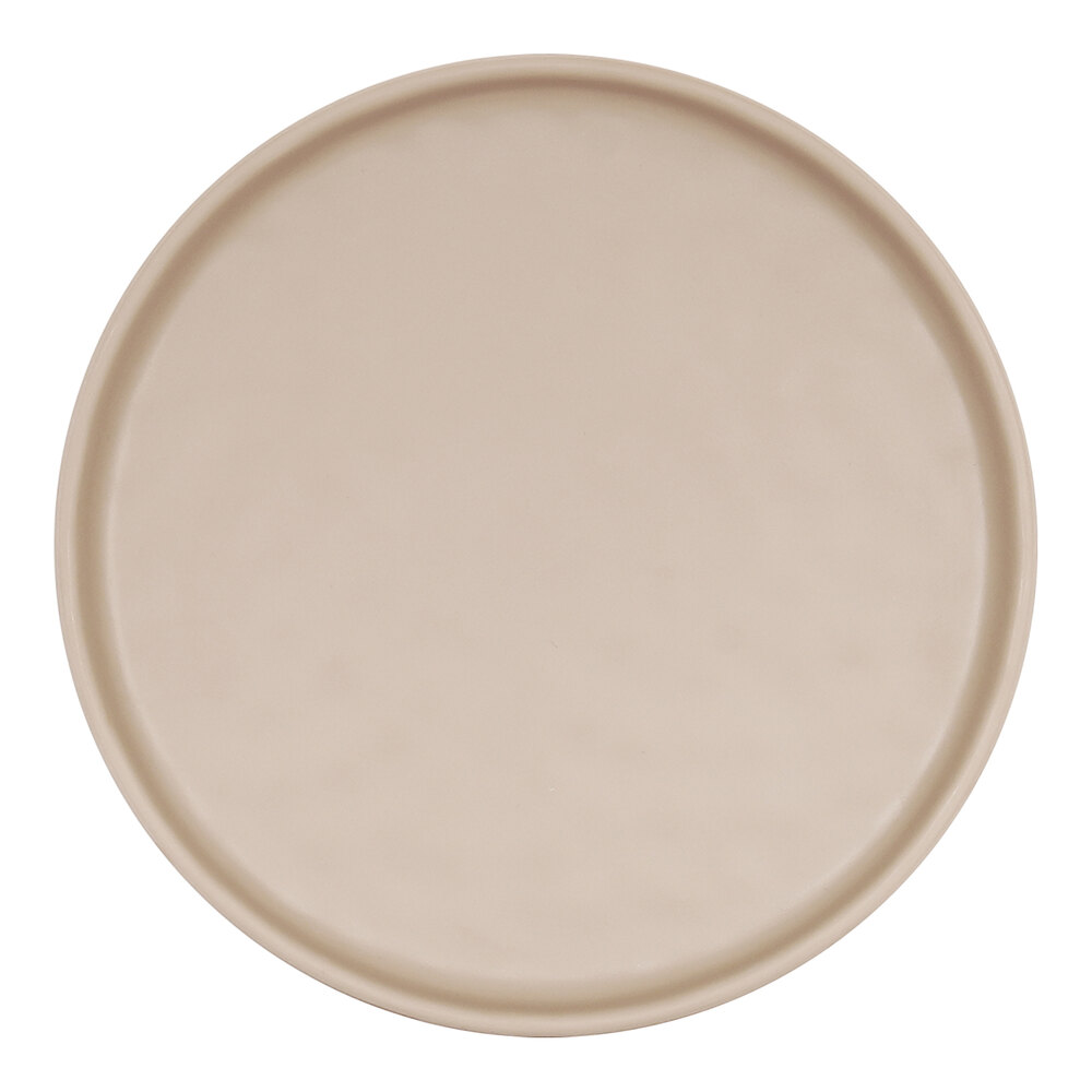 Cal-Mil Carmel 8" Matte Taupe Round Melamine Plate - 6/Case