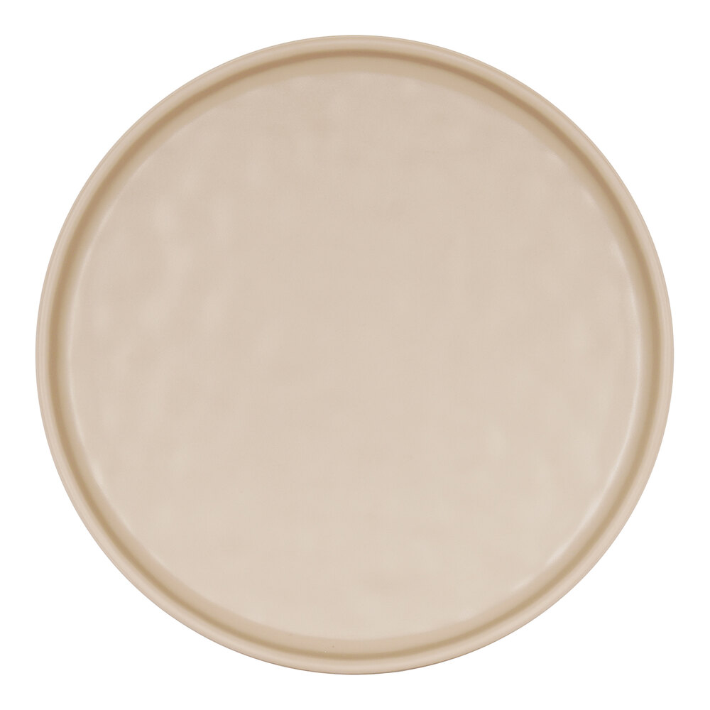 Cal-Mil Carmel 10" Matte Taupe Round Melamine Plate - 6/Case