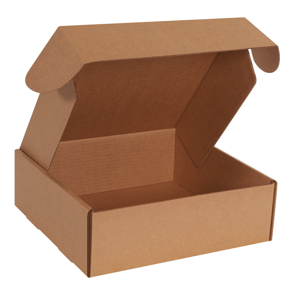 Lavex 12" x 12" x 4" Kraft Deluxe Corrugated Mailer with Front Locking ...