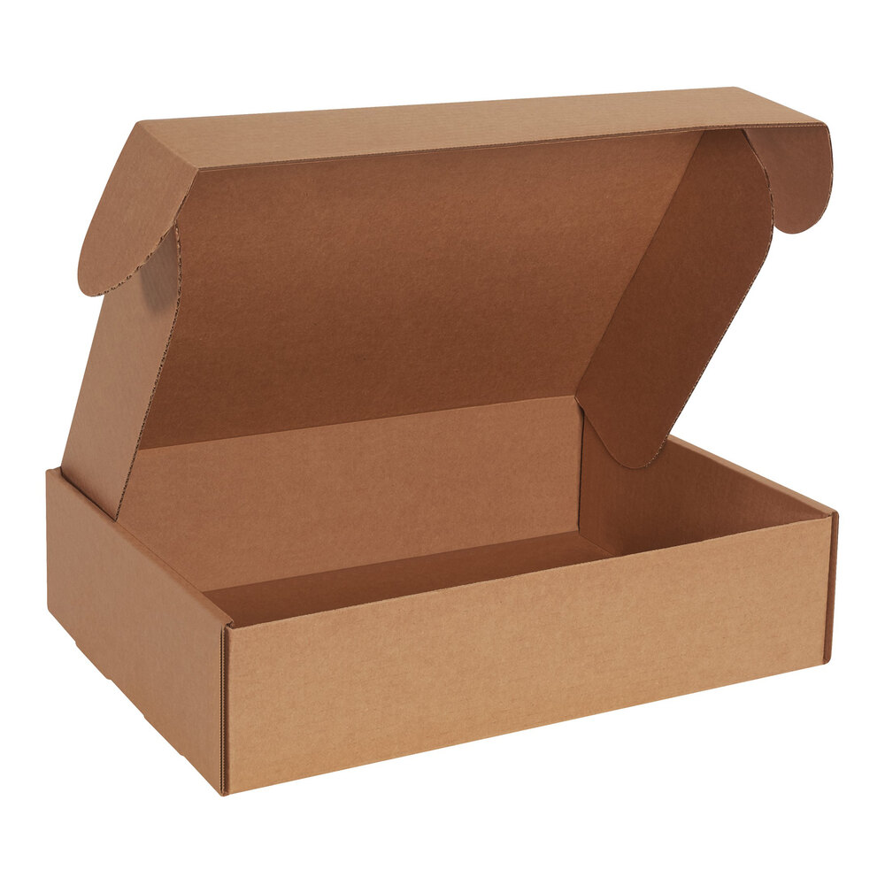 Lavex 24" x 18" x 6" Kraft Deluxe Corrugated Mailer with Front Locking ...