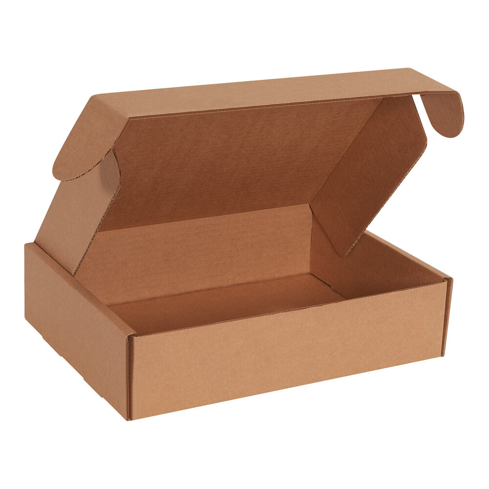 Lavex 9" x 6 1/4" x 2" Kraft Deluxe Corrugated Mailer with Front ...