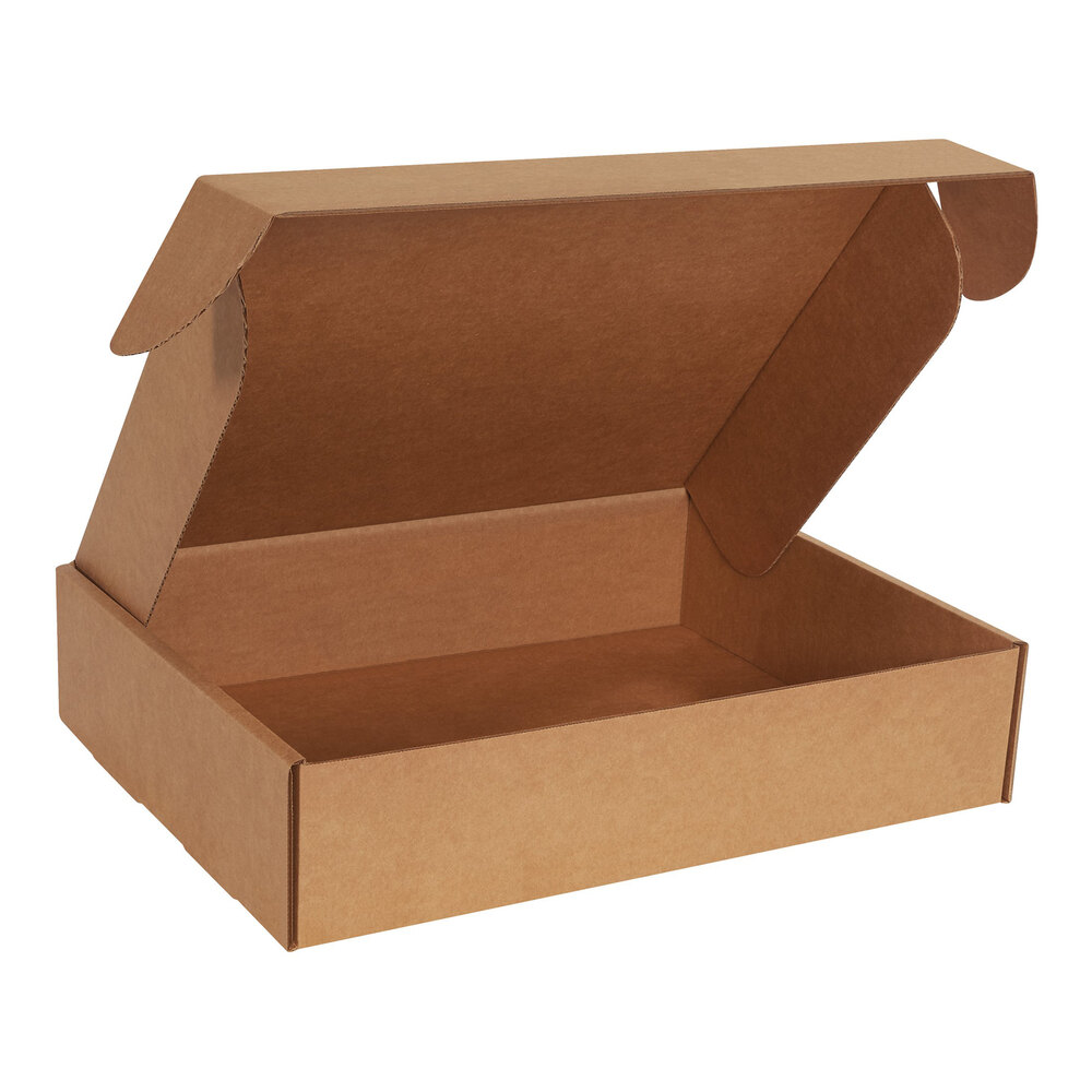 Lavex 18" x 14" x 4" Kraft Deluxe Corrugated Mailer with Front Locking ...