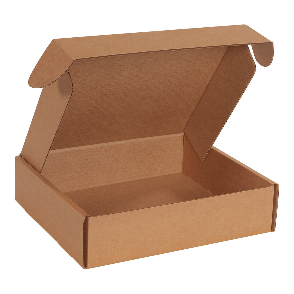 Lavex 12" x 11" x 3" Kraft Deluxe Corrugated Mailer with Front Locking ...