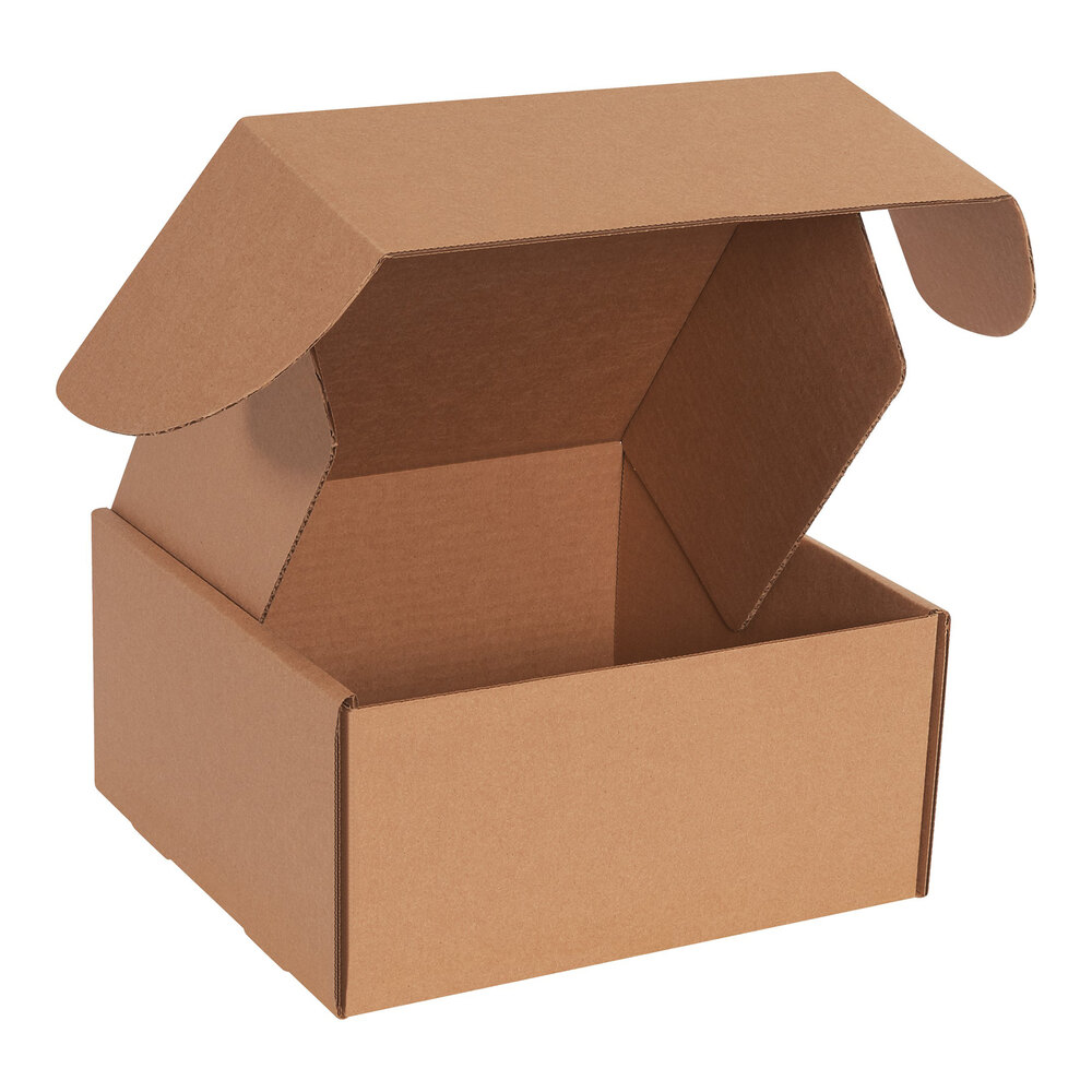 Lavex 10" x 10" x 5" Kraft Deluxe Corrugated Mailer with Front Locking ...