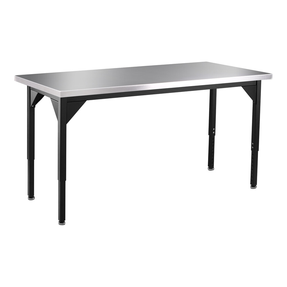 National Public Seating 30" x 60" Adjustable Height Heavy-Duty Black ...