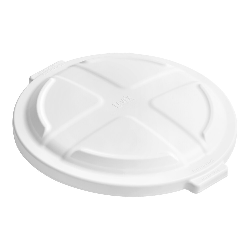 Lavex 32 Gallon White Round Dome Trash Can Lid