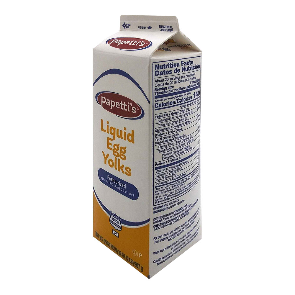 Papetti's Liquid Egg Yolk 2 lb. - 15/Case
