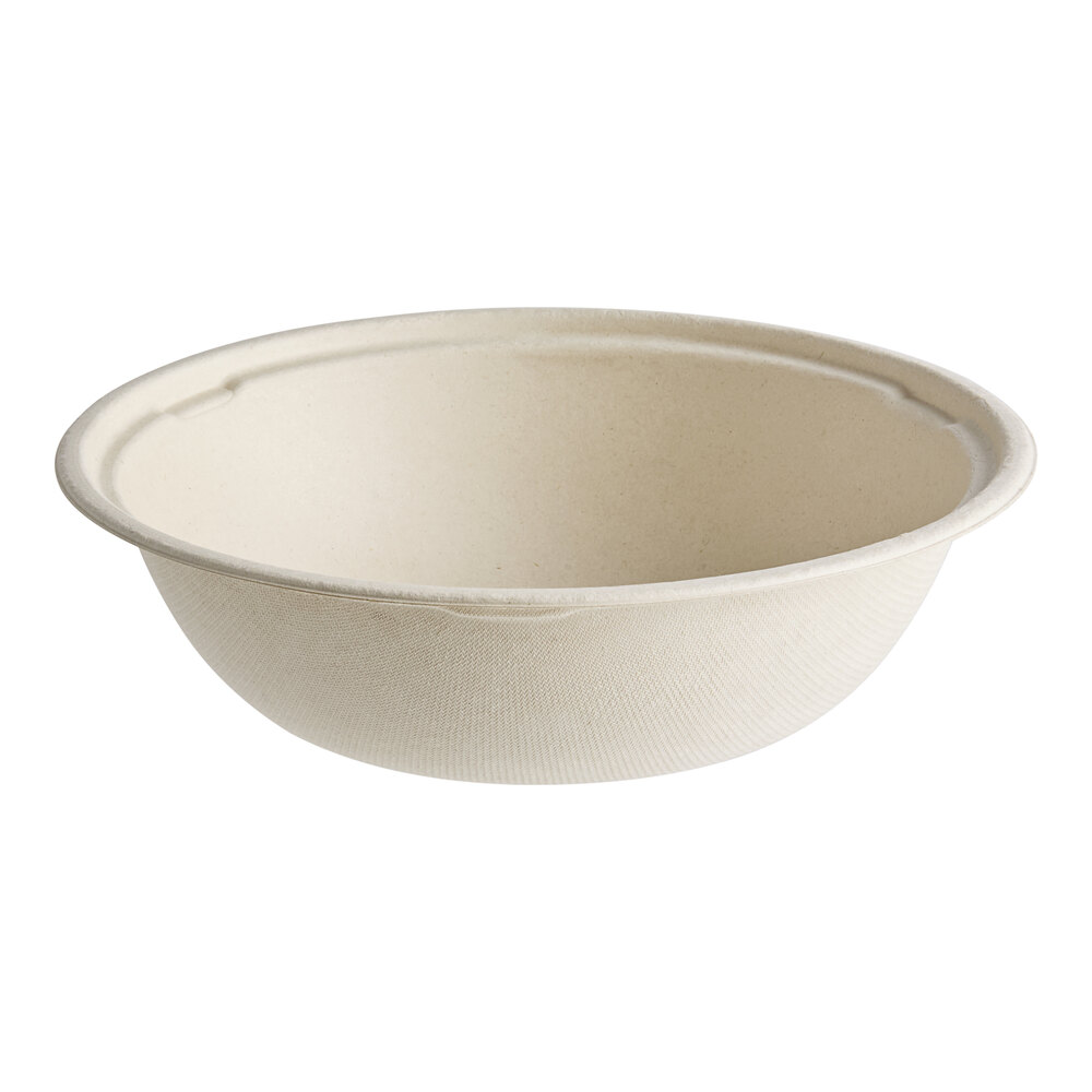 World Centric 32 oz. Compostable Wide Fiber Take-Out Bowl - 300/Case