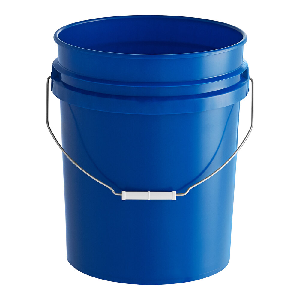 BWAY 5 Gallon Blue 90 Mil Thickness Round Pail with Metal Handle - 10/Case