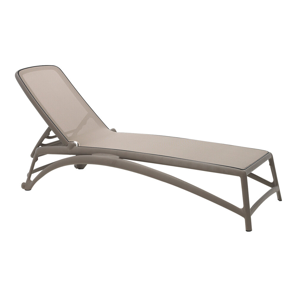 Nardi Atlantico Tortora Adjustable Stackable Resin Chaise Lounge with ...