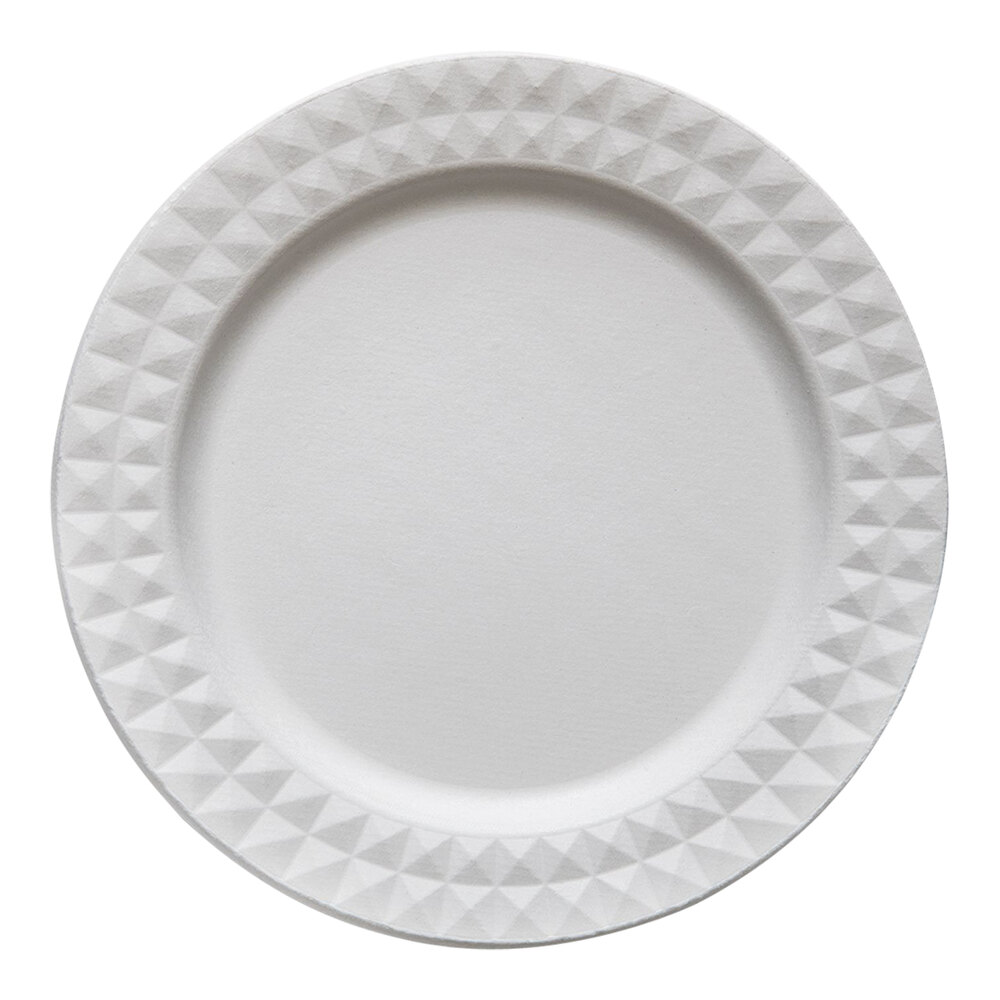 Jungle Decor 9" No PFAS Added Compostable Sugarcane Pulp Plate - 100/Sample