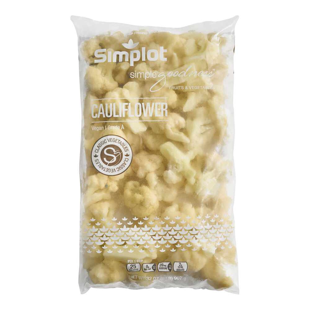 Simplot Simple Goodness IQF Cauliflower Florets 2 lb. - 12/Case