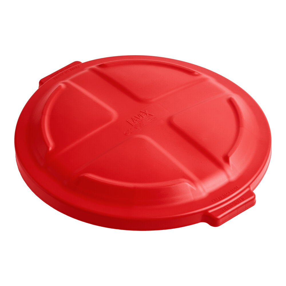 Lavex 32 Gallon Red Round Dome Trash Can Lid