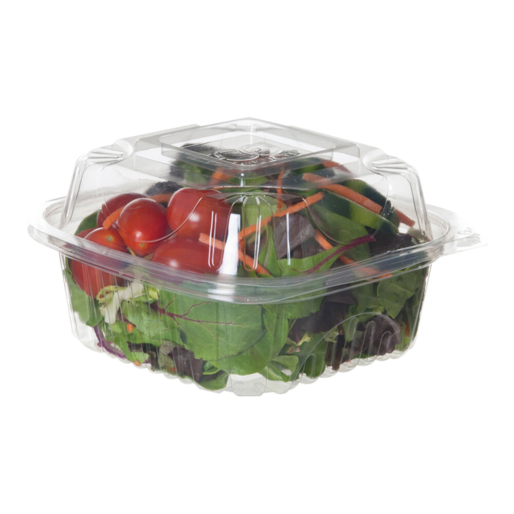 Eco-Products 6" x 6" x 3" Compostable Clear Hinged PLA Plastic ...