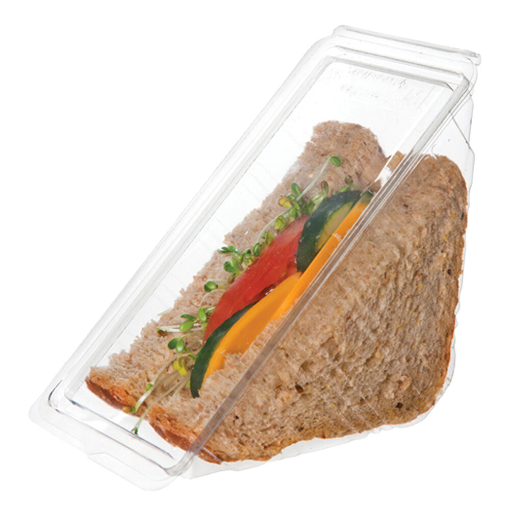 Eco-Products 6 7/8" x 3 1/4" x 4 13/16" Compostable Clear PLA Plastic ...