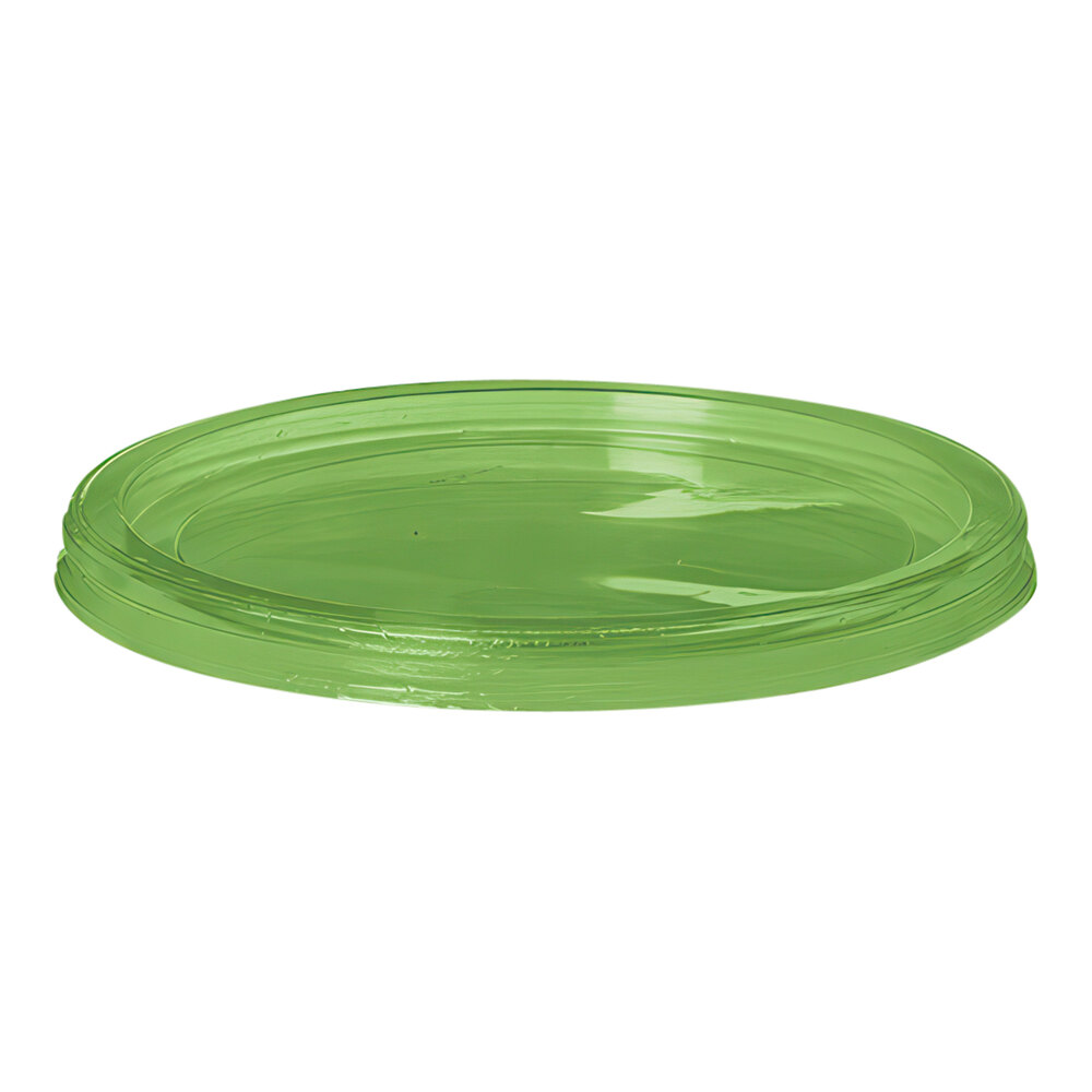 Eco-Products Veridian Compostable Round Green PLA Plastic Flat Lid for ...