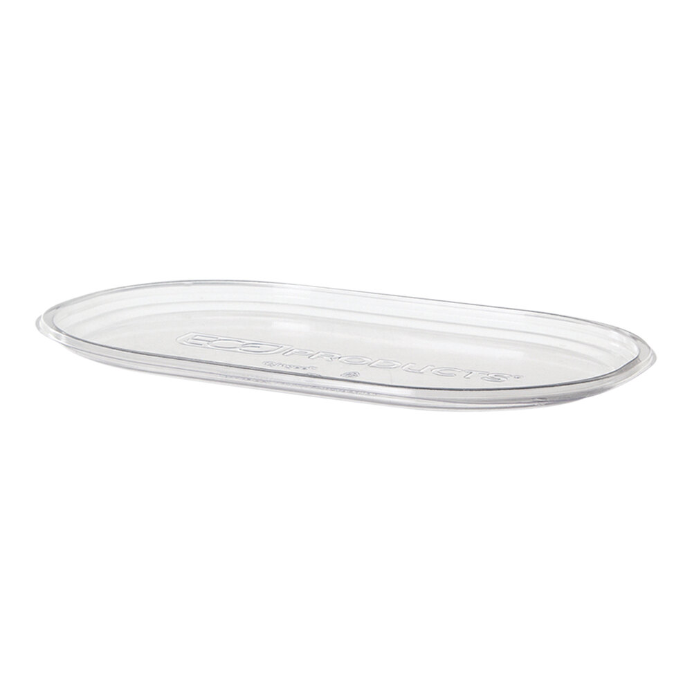 Eco-Products Compostable Clear PLA Plastic Flat Lid for 24-32 oz. Deli ...