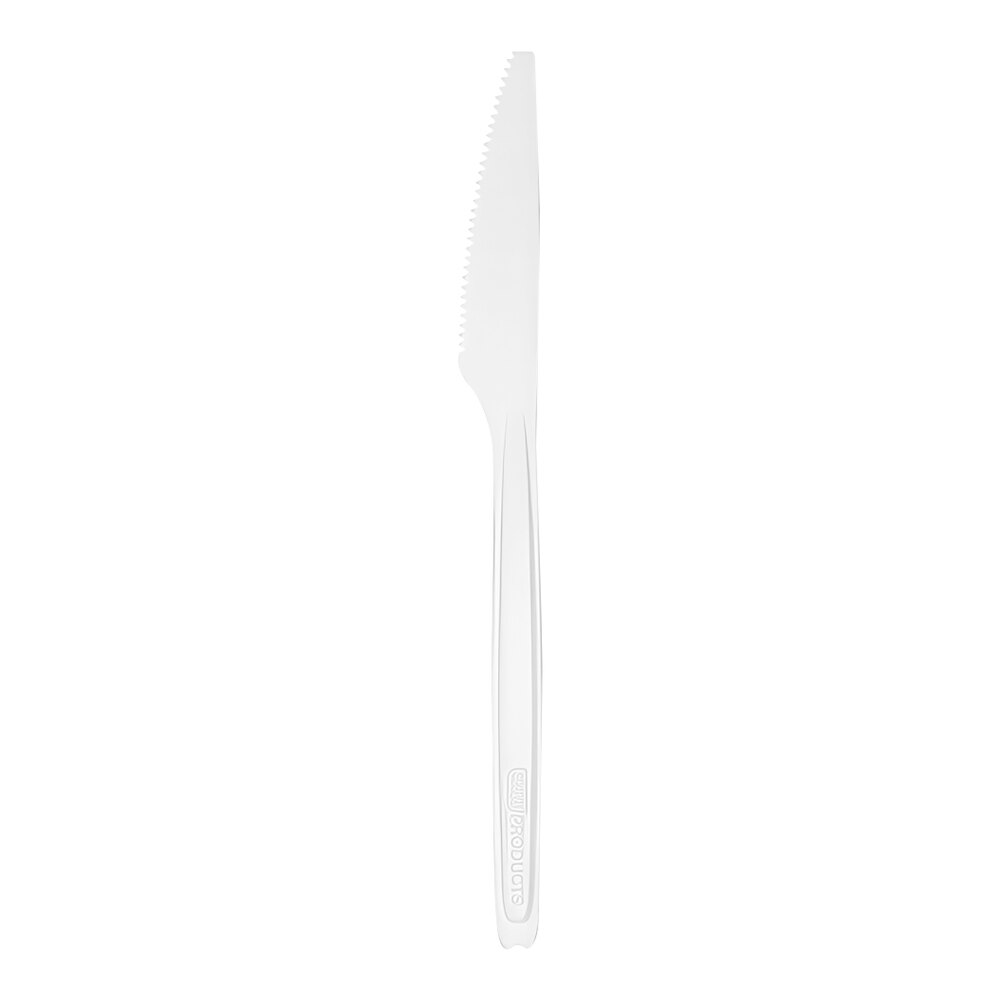 Eco-Products 6" White Compostable PLA Plastic Dispensable Knife for Cutlerease Dispensers - 960/Case