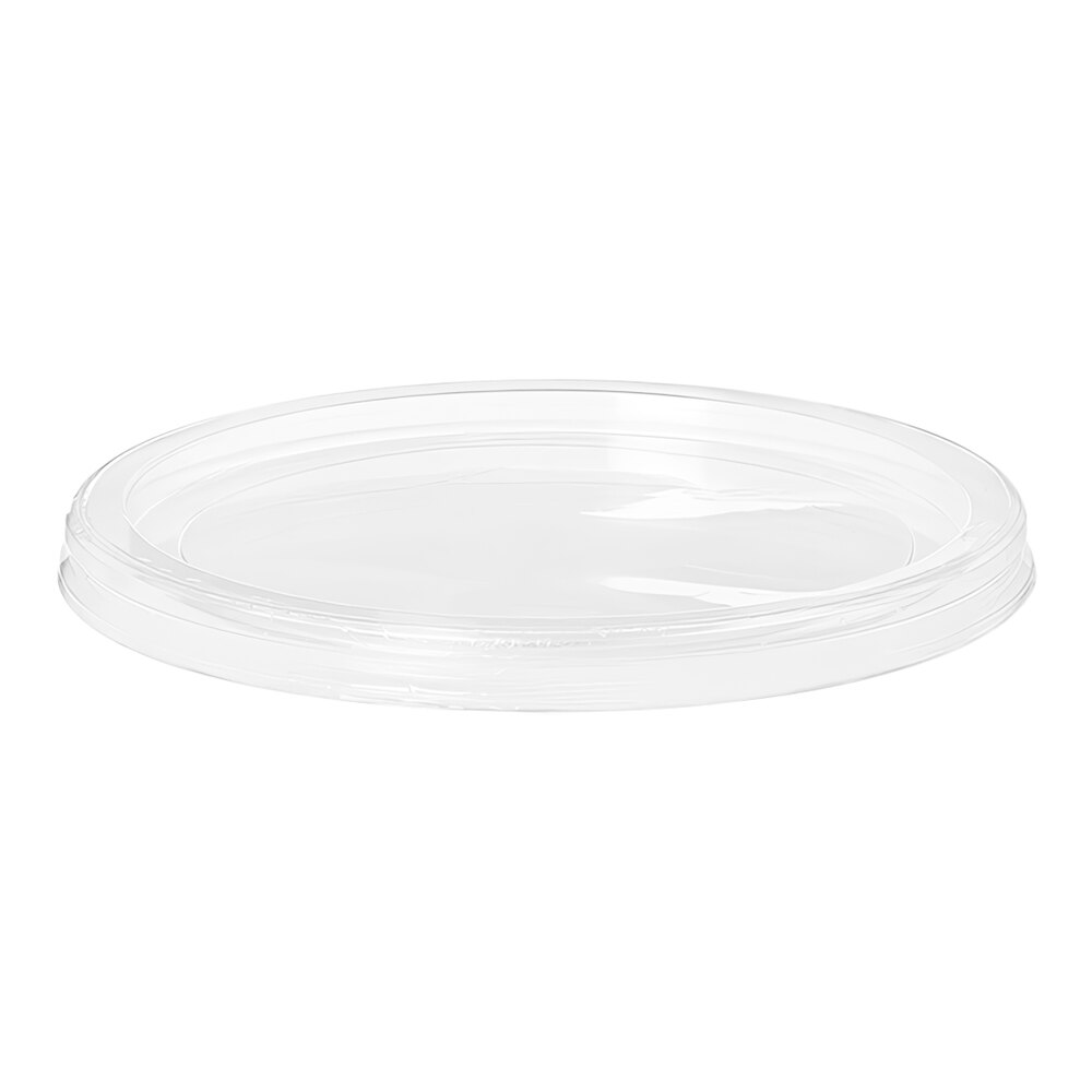 Eco-Products Compostable Round Clear PLA Plastic Flat Lid for 8-16 oz ...