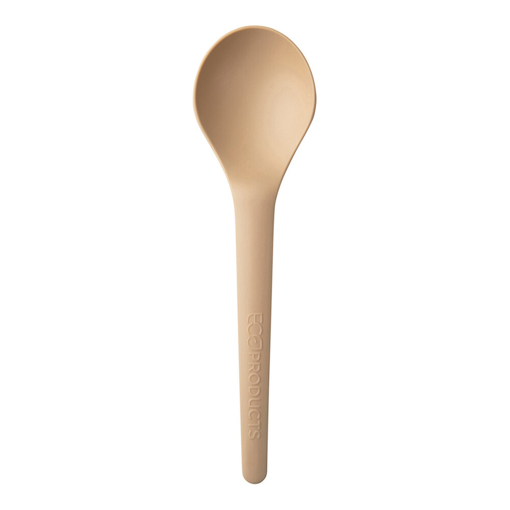Eco-Products Veridian Plantware 6" Compostable Beige CPLA Plastic Soup ...