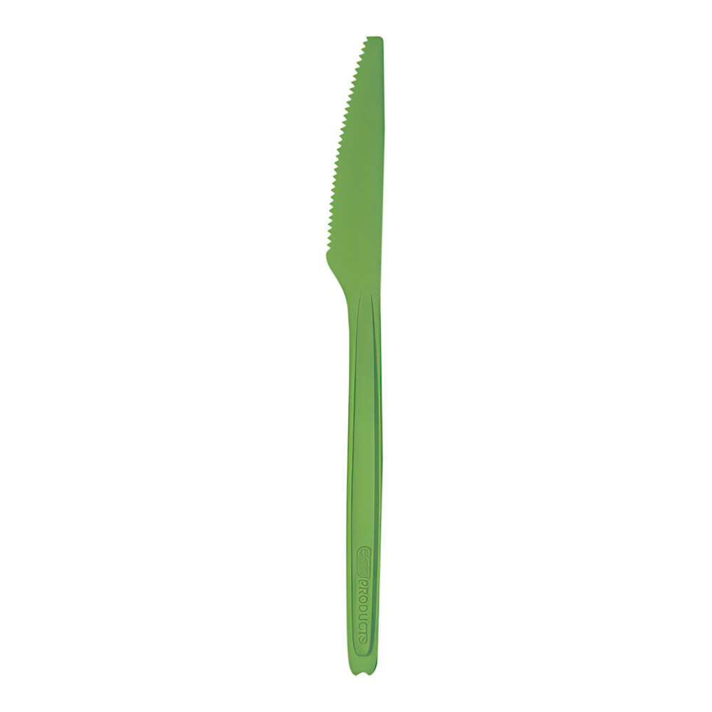 Eco-Products Veridian 6" Green Compostable PLA Plastic Dispensable Knife for Cutlerease ...