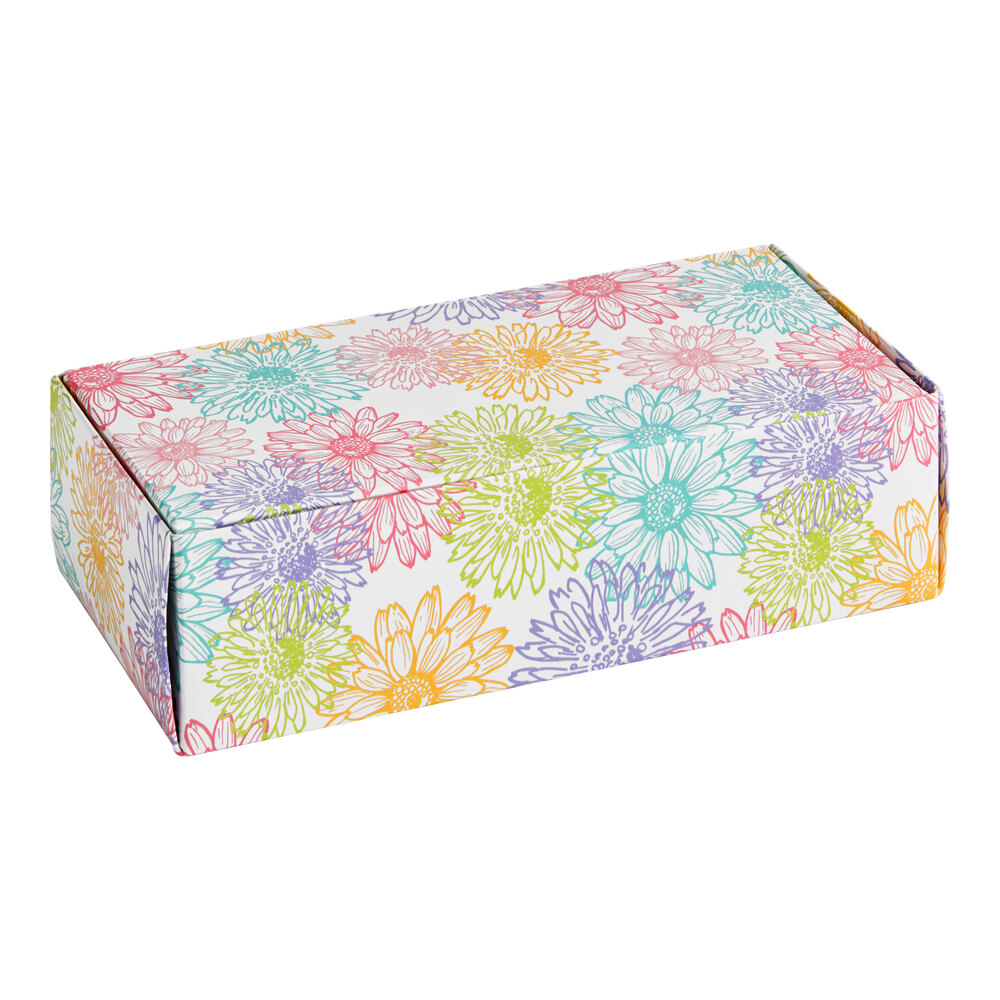 Simplex 7 1/8" x 3 3/8" x 1 7/8" 1-Piece 1 lb. Spring Candy Box - 250/Case