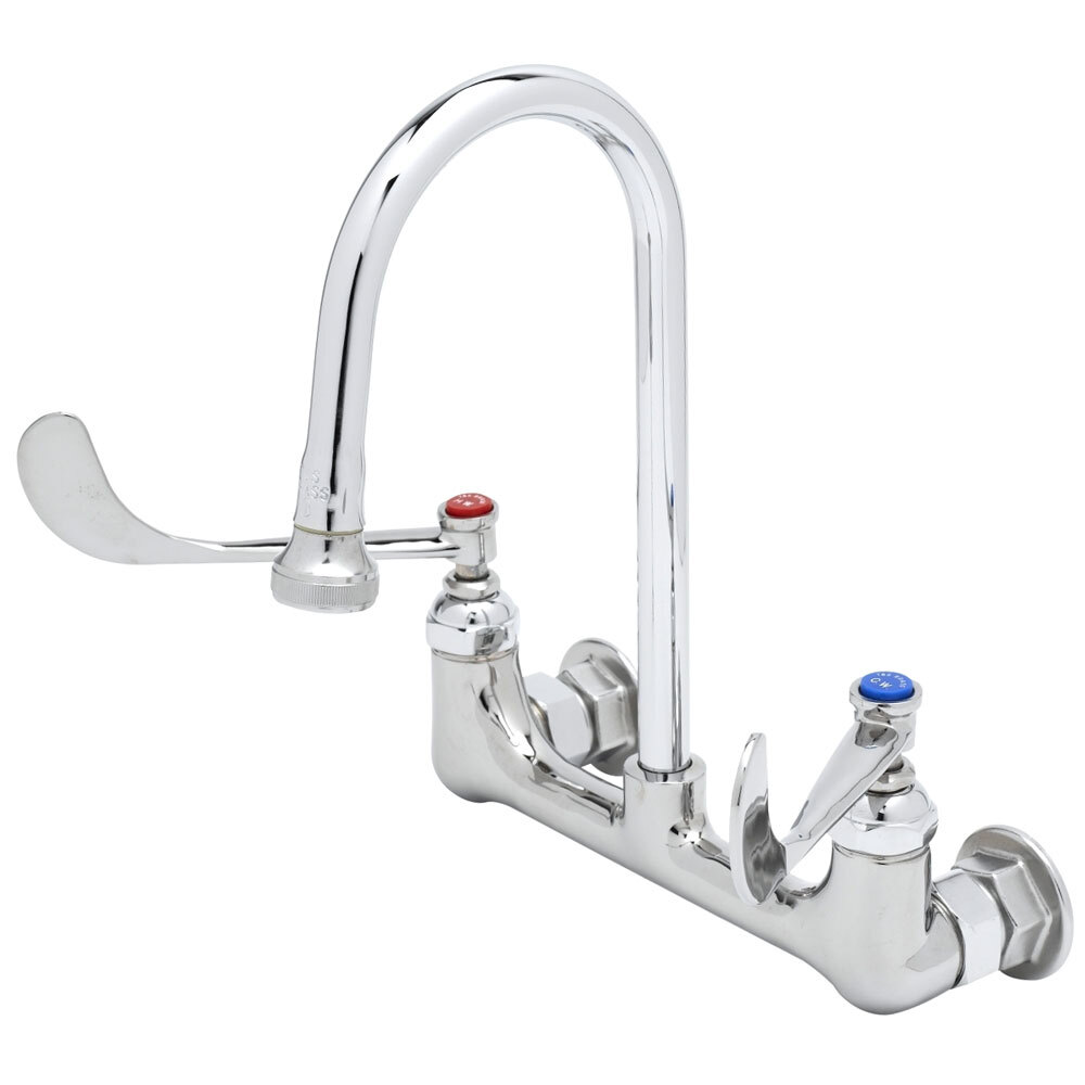 T&S B-0351 Wall Mounted Mixing Faucet with 8" Adjustable Centers, 5 3/4 ...