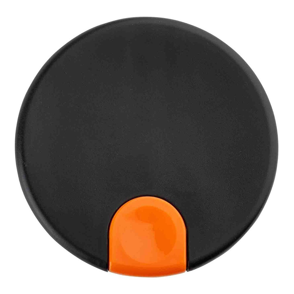 TableCraft 12673 Black Plastic Lid with Orange / Decaf Thumb Press for ...