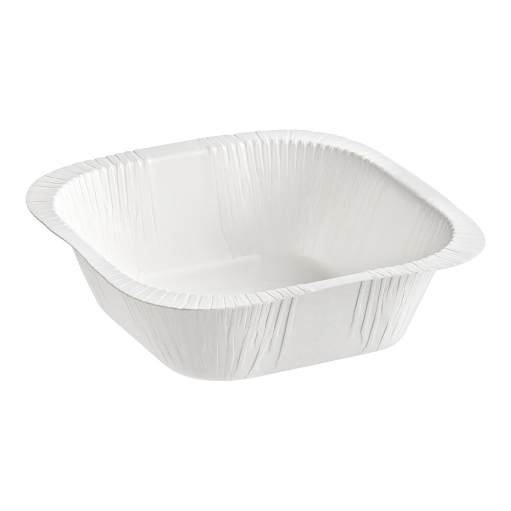 Solut Bake and Show 4 3/16" x 4 3/16" x 1 1/4" Square White Oven-Safe ...