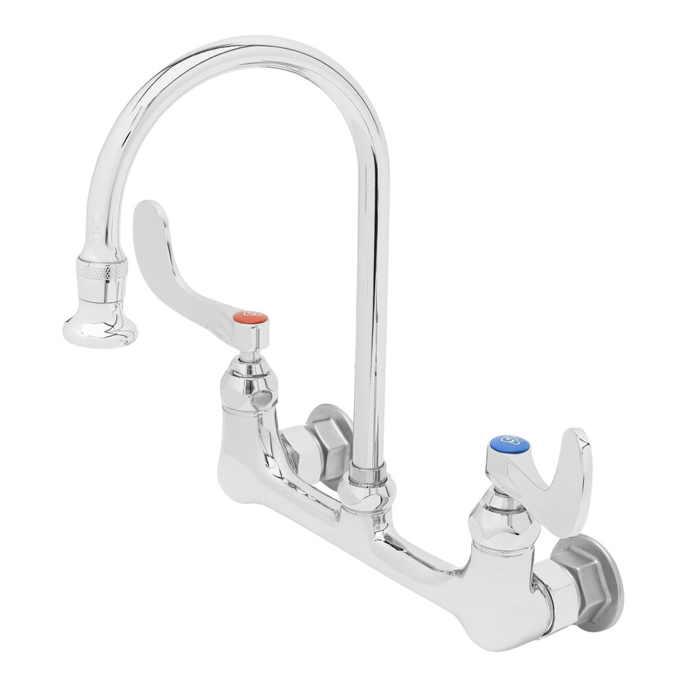 T&S B-0350-04 Wall Mounted Surgical Sink Faucet with 8" Adjustable ...