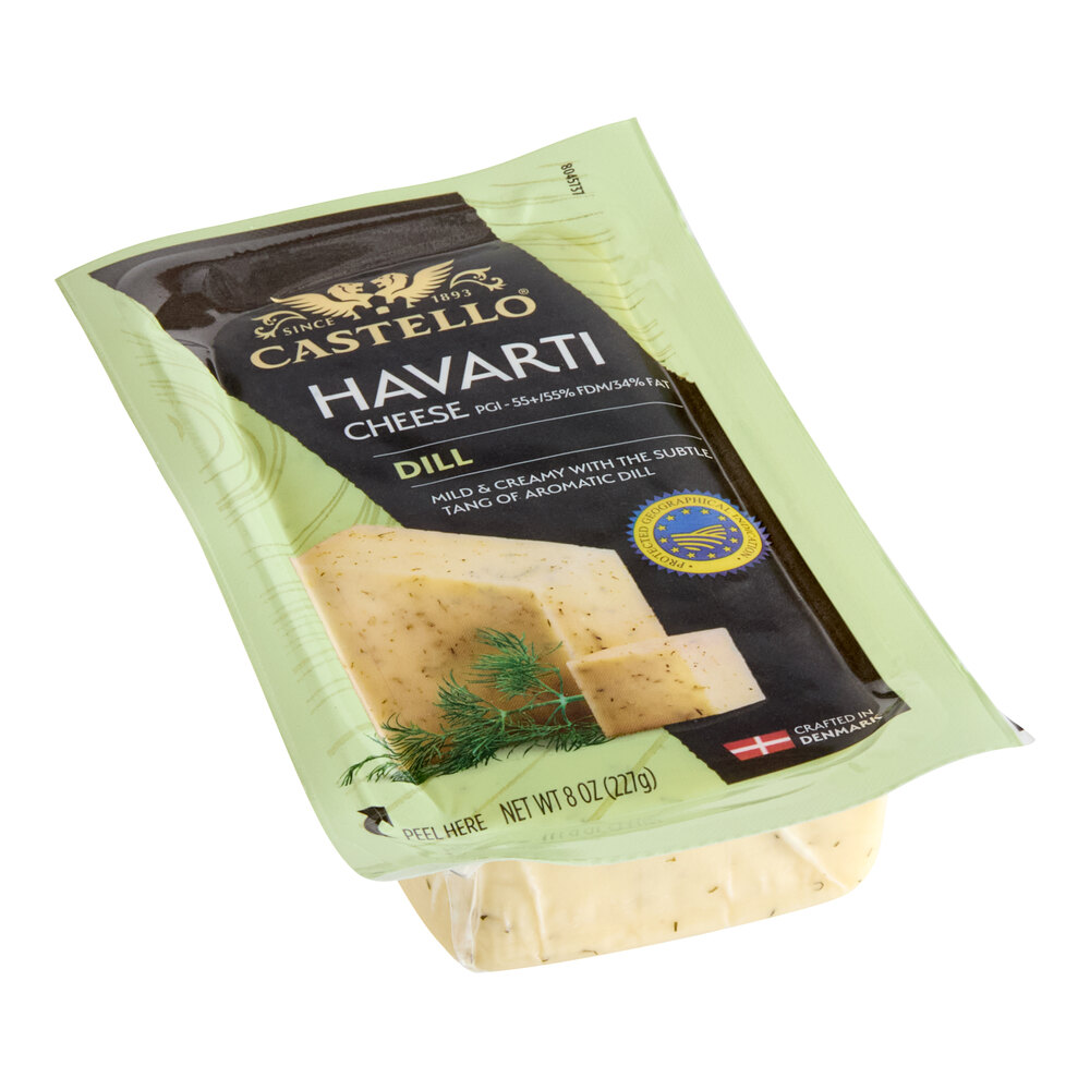 Castello Dill Havarti Cheese Block 8 oz. - 12/Case