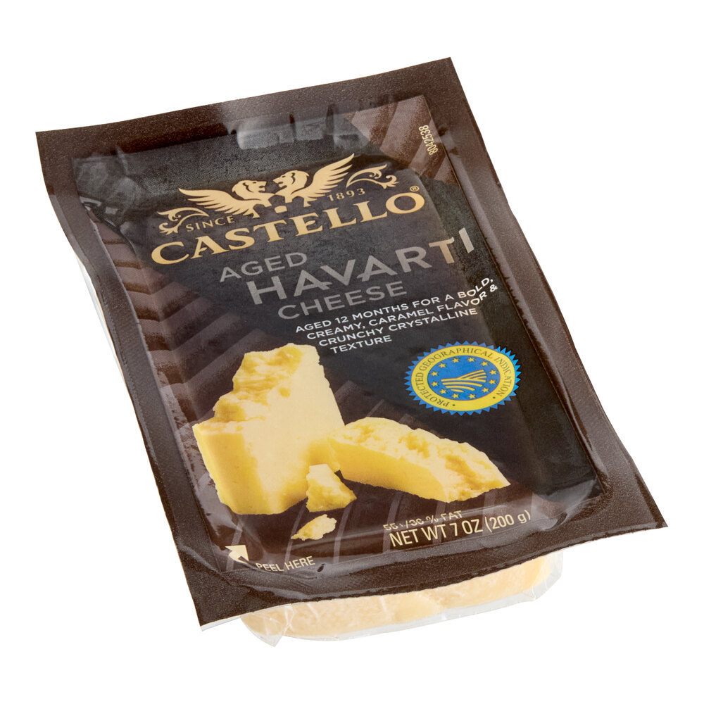 Castello Aged Havarti Cheese Block 7 oz. - 12/Case