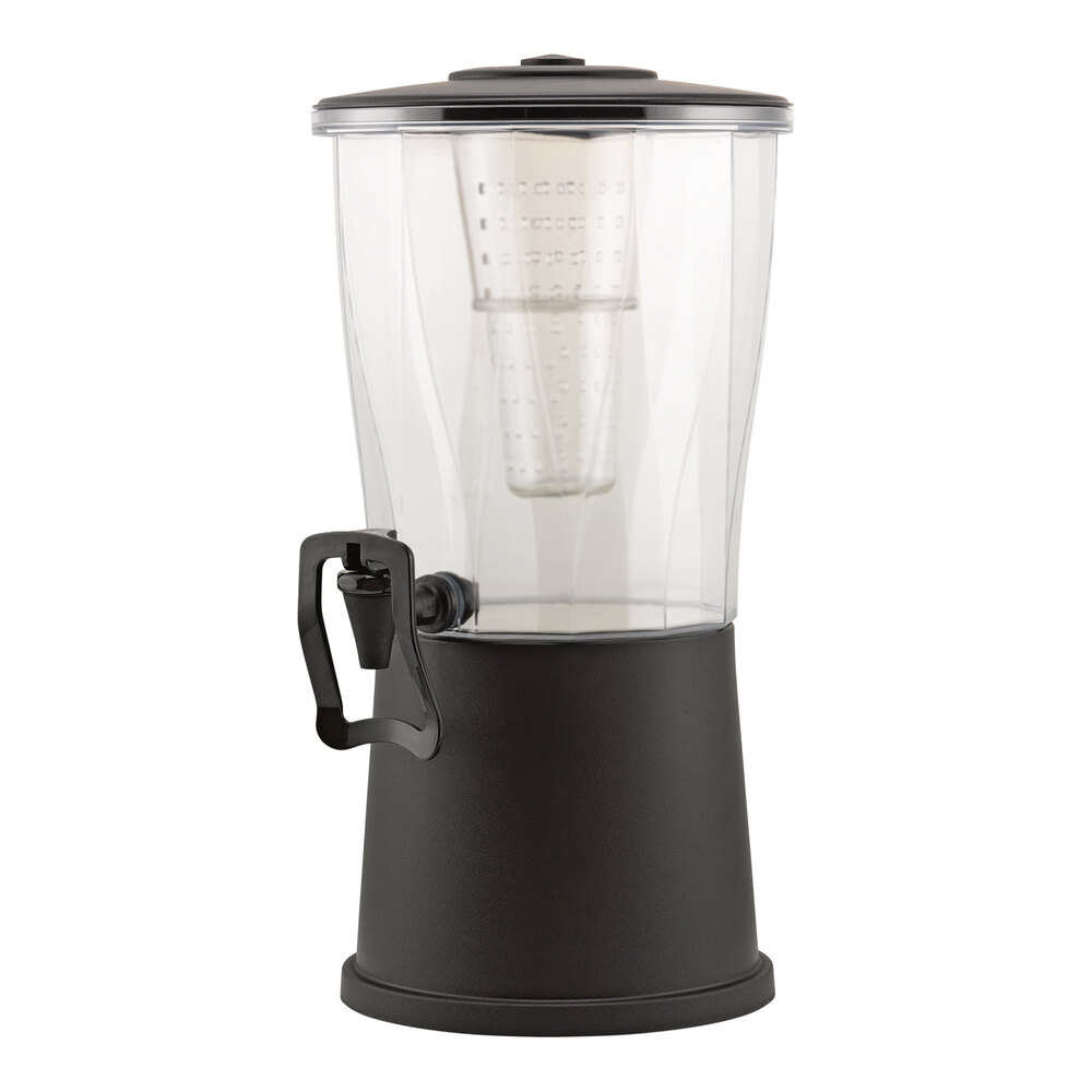 Service Ideas Classic 3 Gallon Round Black Acrylic Hands-Free Cold ...