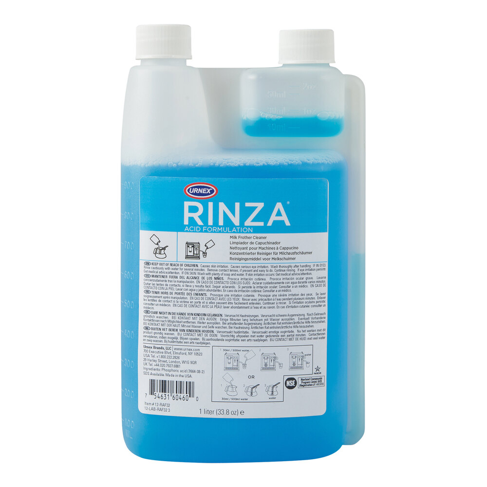 Urnex Rinza 12-RAF6-32 1 Liter Acid Formulation Milk Frother Cleaner ...