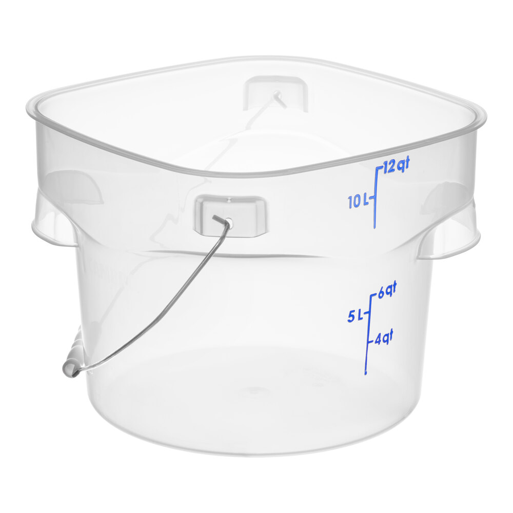 Cambro CamRounds™ FreshPro 12 Qt. Translucent Round Food Storage Pail ...