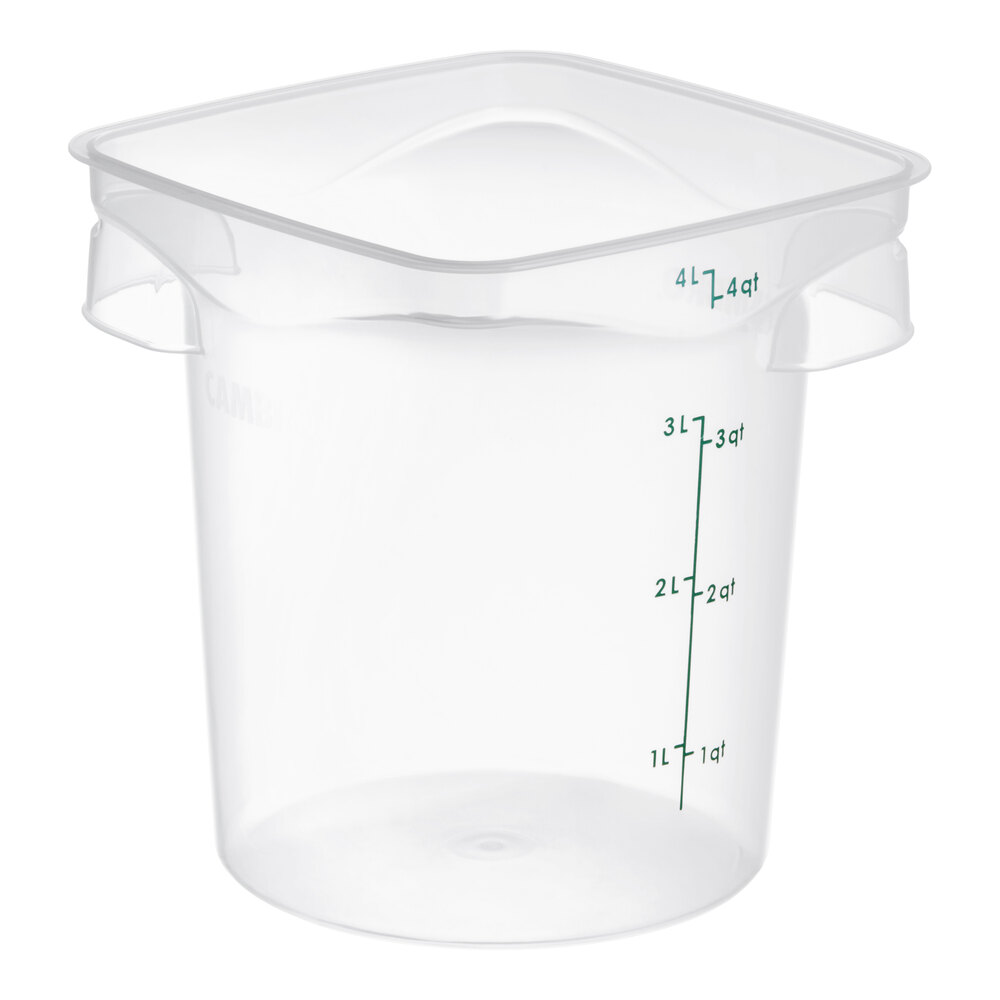 Cambro CamRounds™ FreshPro 4 Qt. Translucent Round Polypropylene Food ...