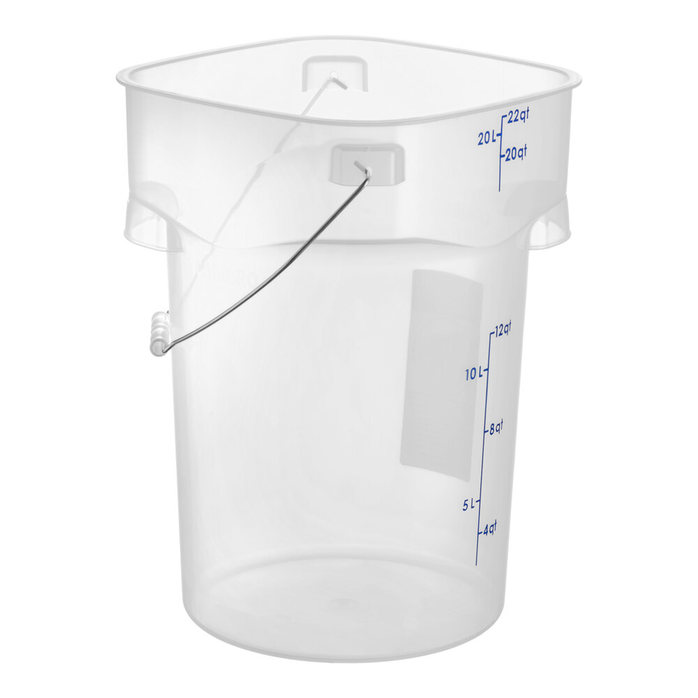 Cambro CamRounds™ FreshPro 22 Qt. Translucent Round Food Storage Pail ...
