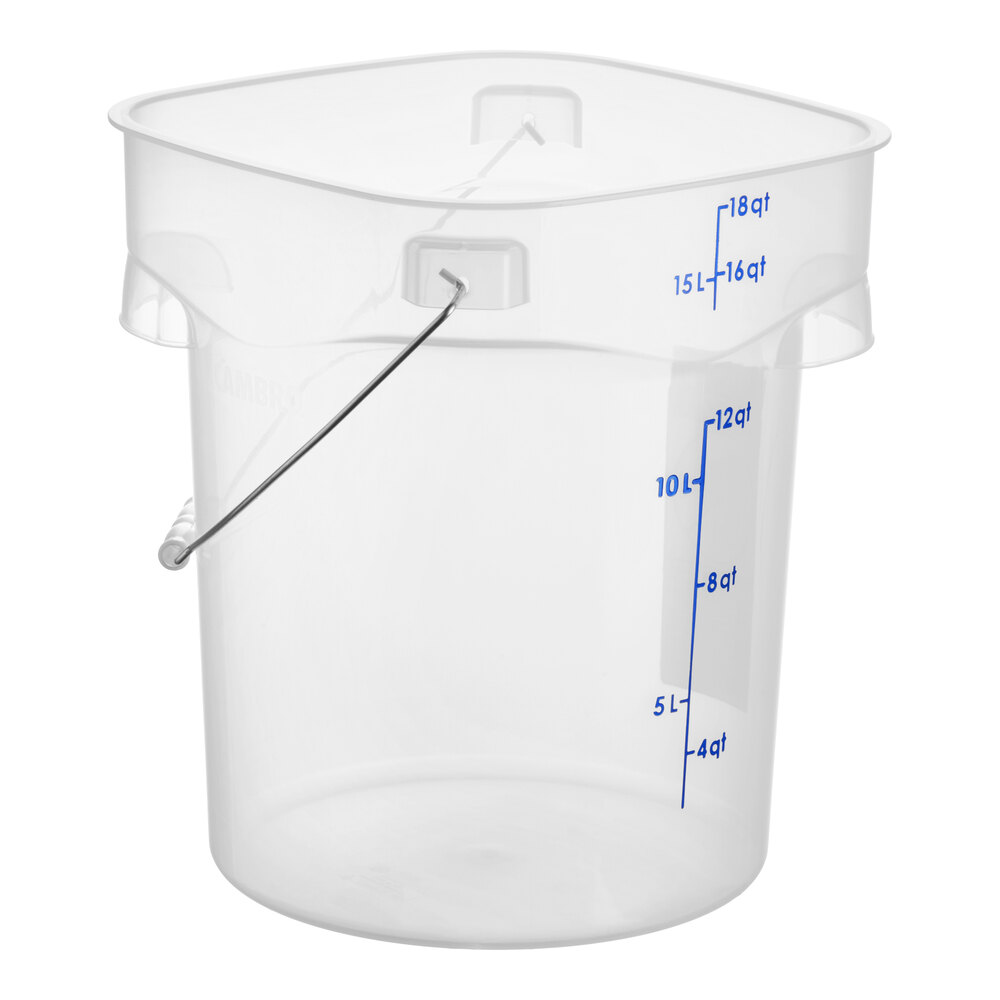 Cambro CamRounds™ FreshPro 18 Qt. Translucent Round Food Storage Pail ...