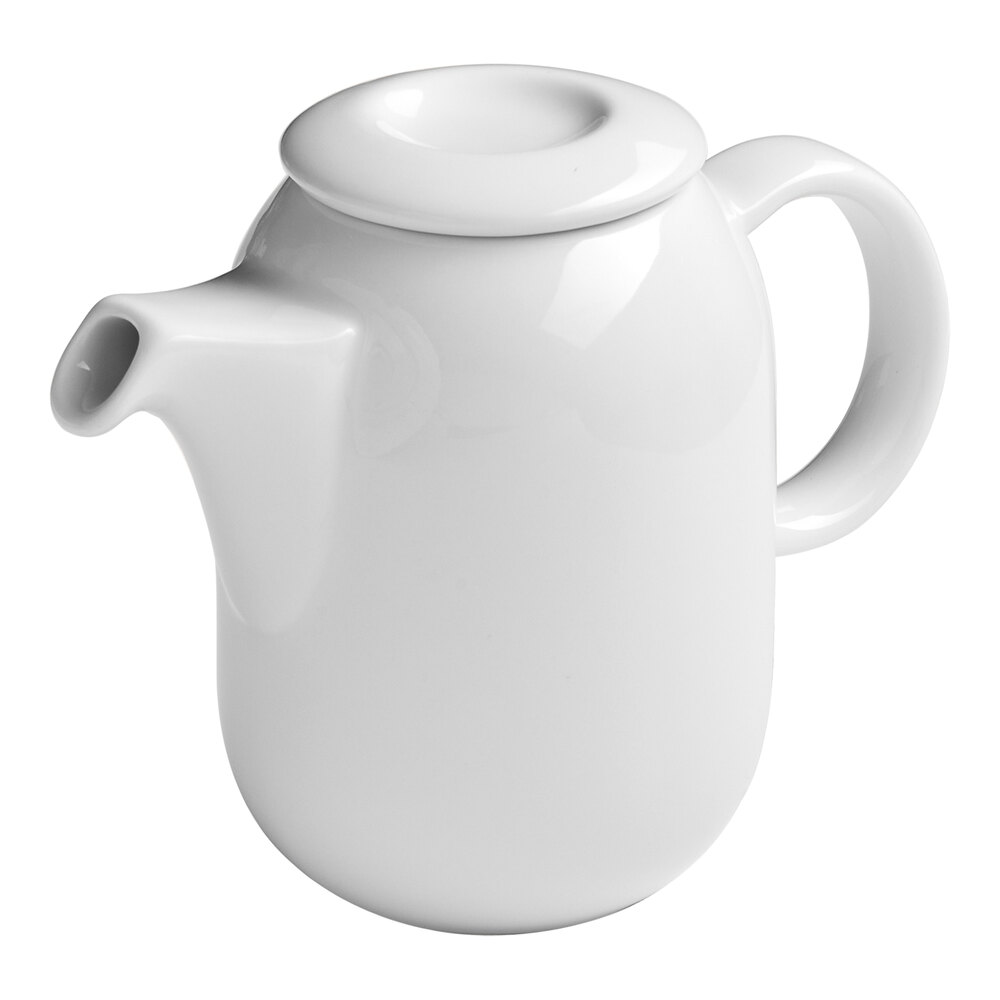 Ariane Vital Coupe 11.83 oz. Warm White Porcelain Coffee Pot with Lid ...