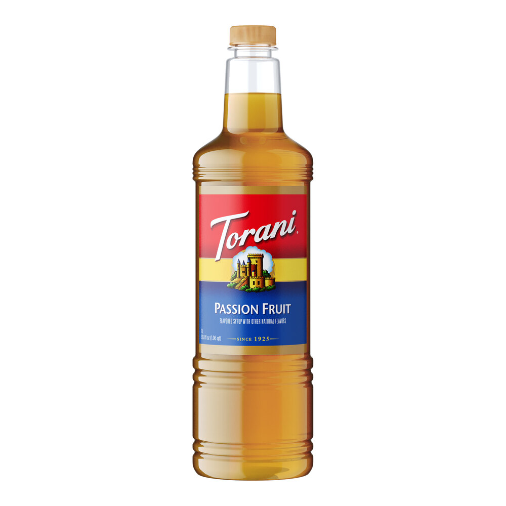 Torani Passion Fruit Flavoring / Fruit Syrup Plastic Bottle 1 Liter