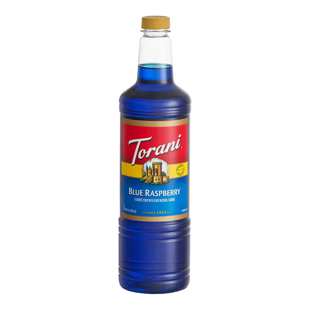Torani Blue Raspberry Flavoring / Fruit Syrup Plastic Bottle 1 Liter