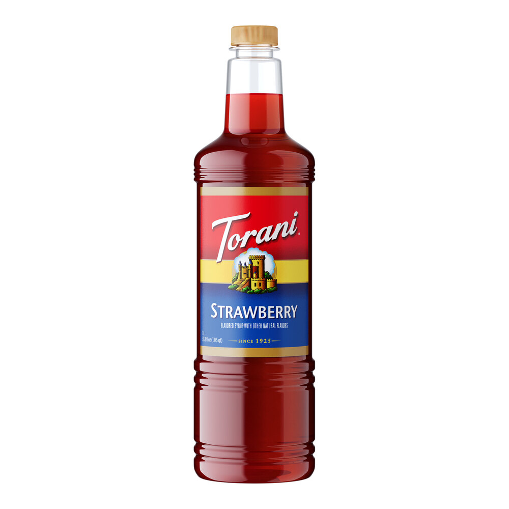 Torani Strawberry Flavoring / Fruit Syrup Plastic Bottle 1 Liter