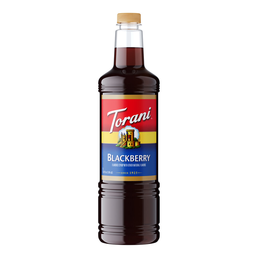 Torani Blackberry Flavoring / Fruit Syrup Plastic Bottle 1 Liter - 6/Case