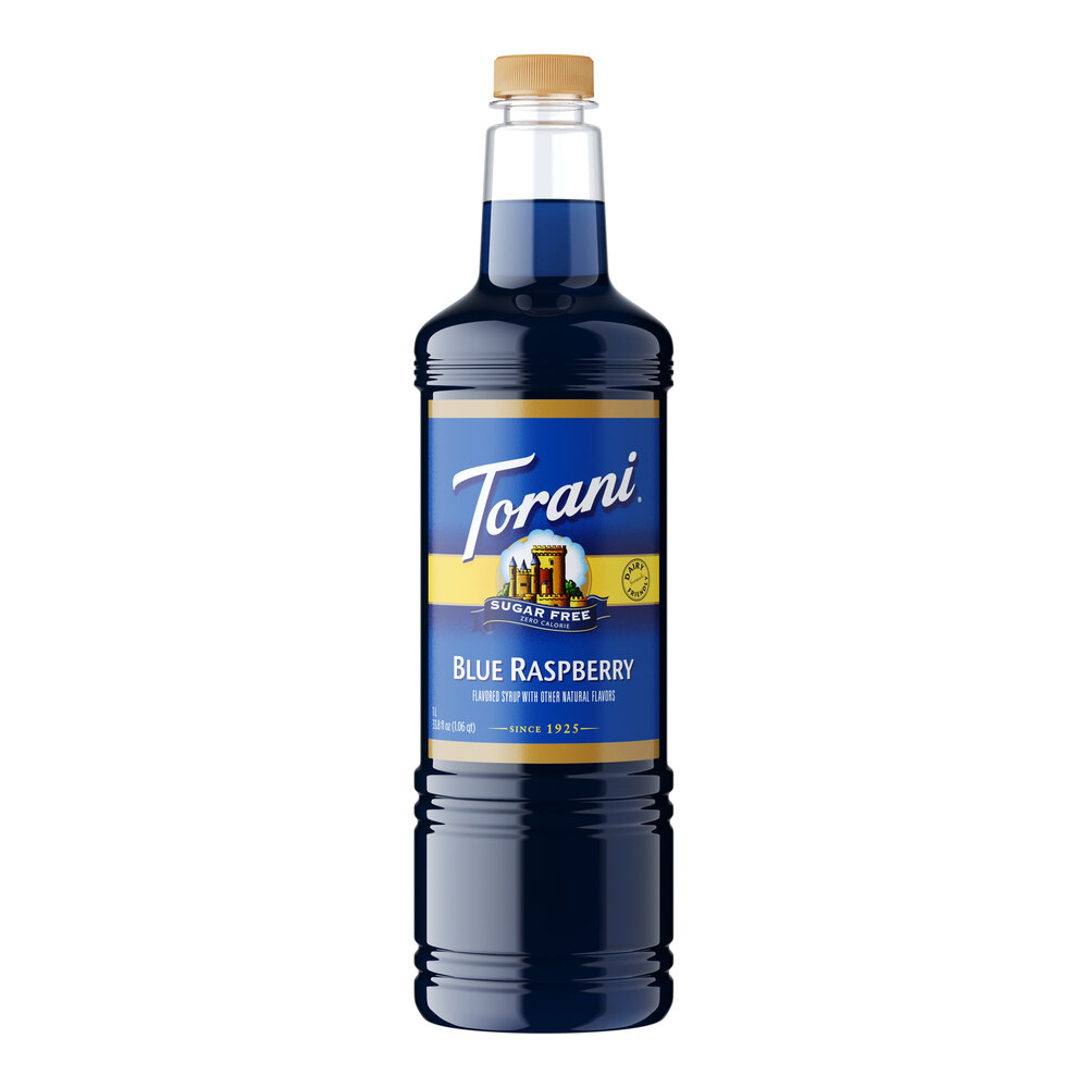 Torani Sugar-Free Blue Raspberry Flavoring / Fruit Syrup Plastic Bottle ...