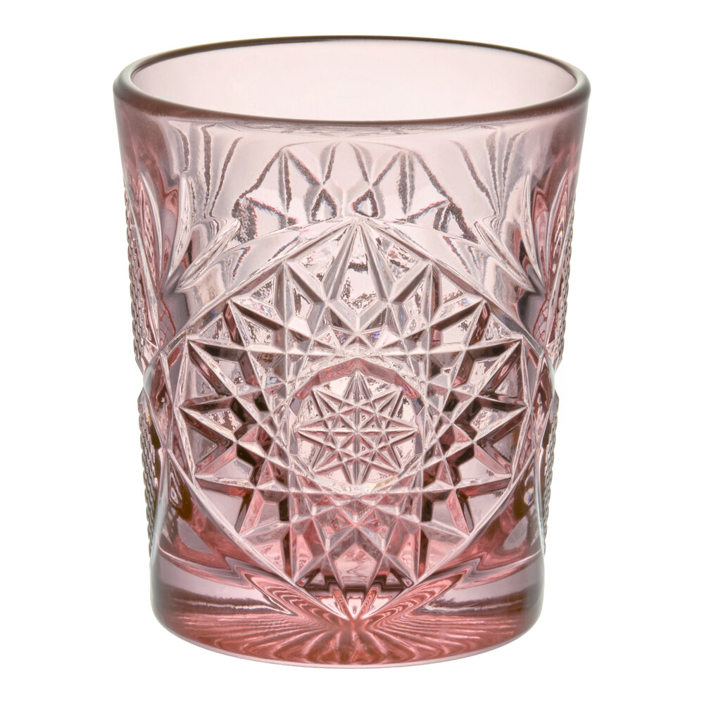 Libbey Hobstar 12 oz. Blush Rocks / Double Old Fashioned Glass - Sample