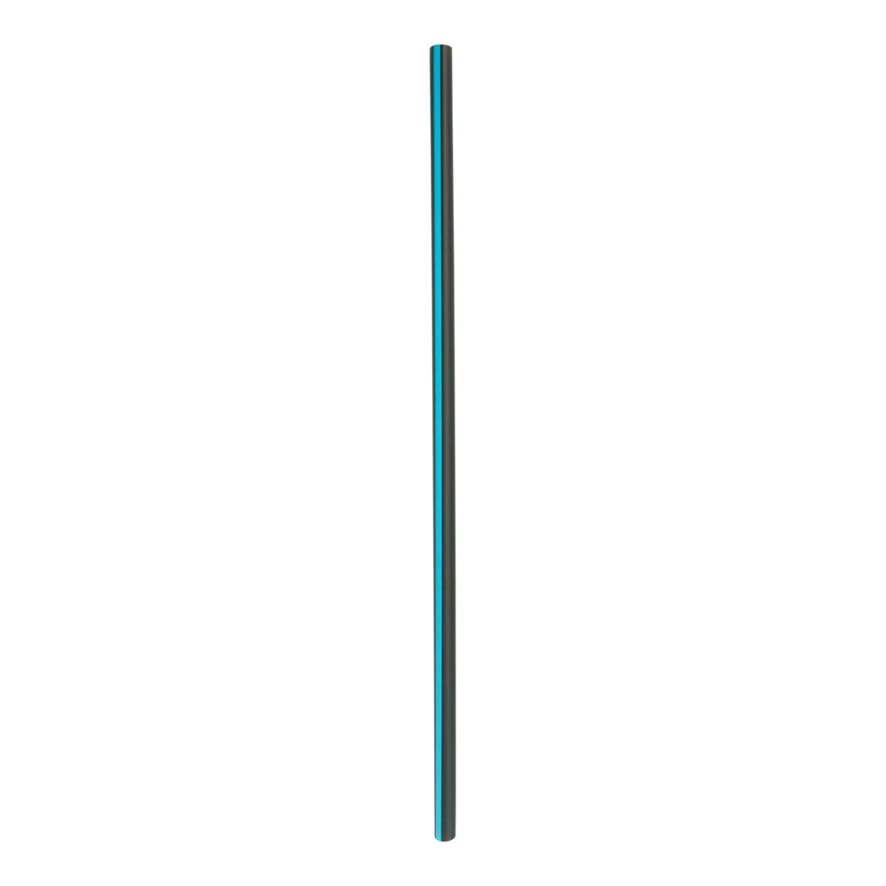 Phade 5 3/4" Black Unwrapped Compostable Jumbo Sip Straw with Blue ...