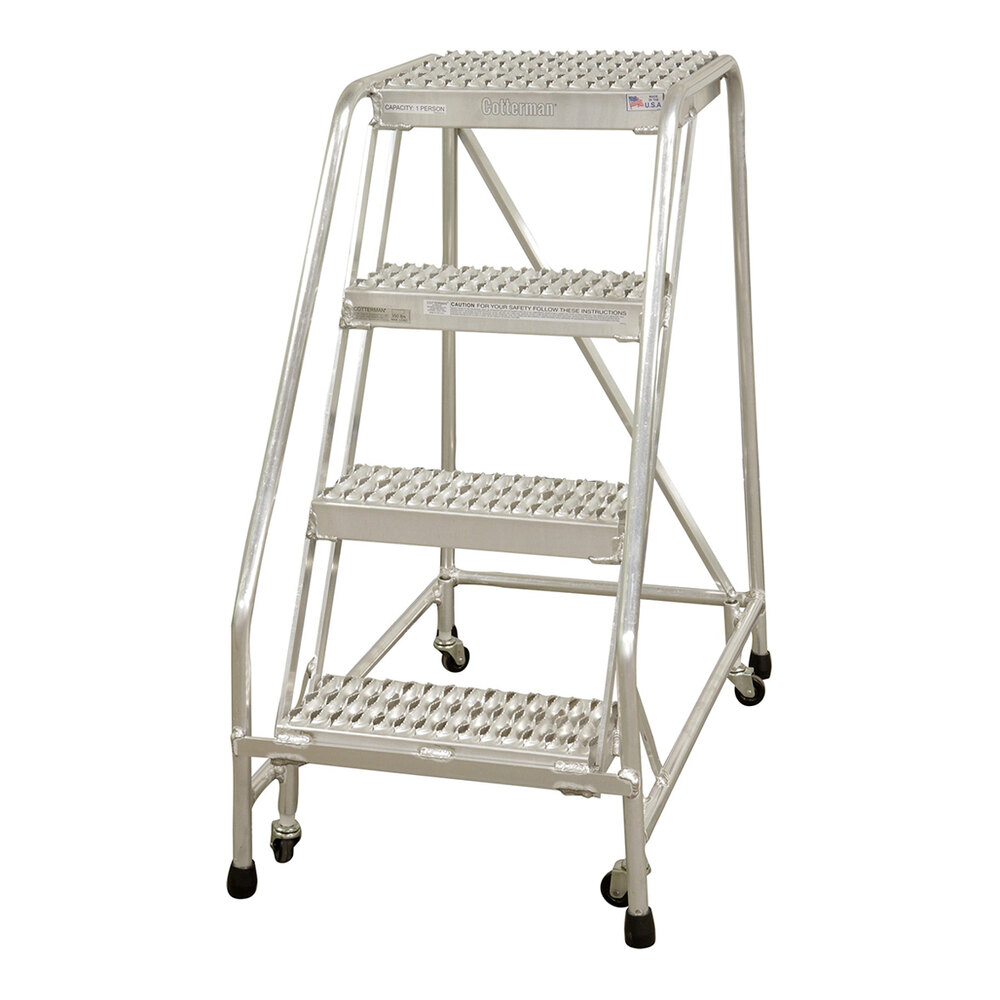 Cotterman Series A 24" x 14" x 40" 4-Step Welded Aluminum Rolling ...