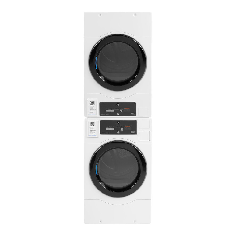 GE VFD31GDSRWW / VFD31GSSRWW Stacked 7.7 Cu. Ft. Front-Load Gas-Powered Commercial Dryers - Free ...