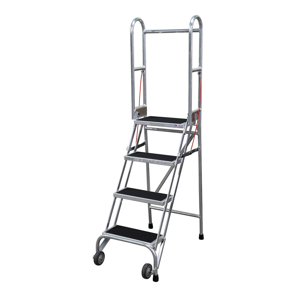 Cotterman StockNStore 16" x 10" x 70" 4-Step Aluminum Foldable Rolling ...