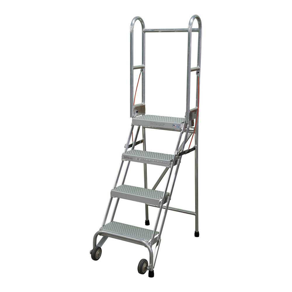Cotterman StockNStore 16" x 10" x 70" 4-Step Aluminum Foldable Rolling ...